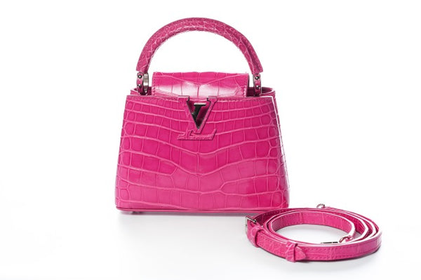 Louis Vuitton Crocodile Mini Capucines Rose Peony – Grand Prestige